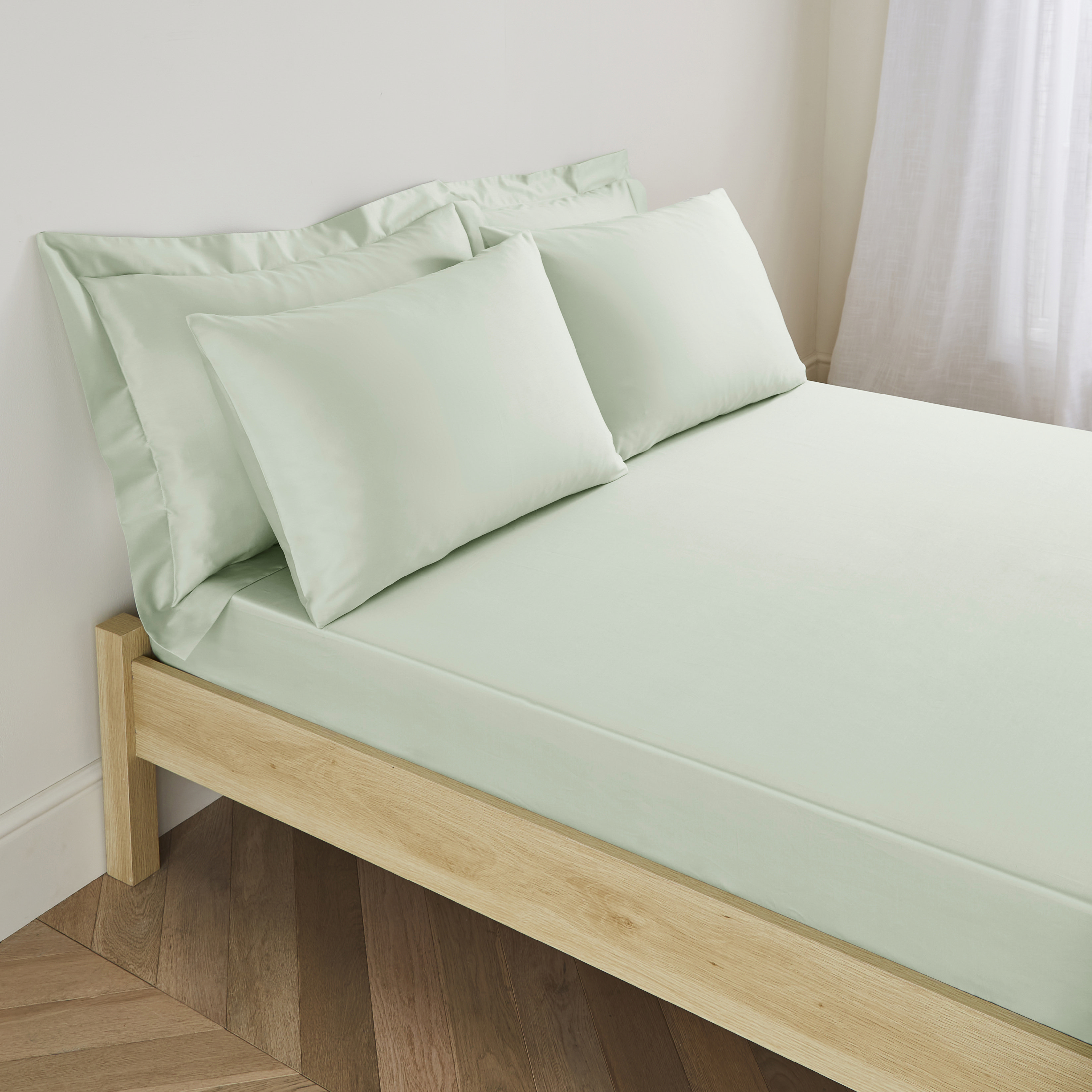 100% Cotton Sage Green Deep Fitted Bed Sheets