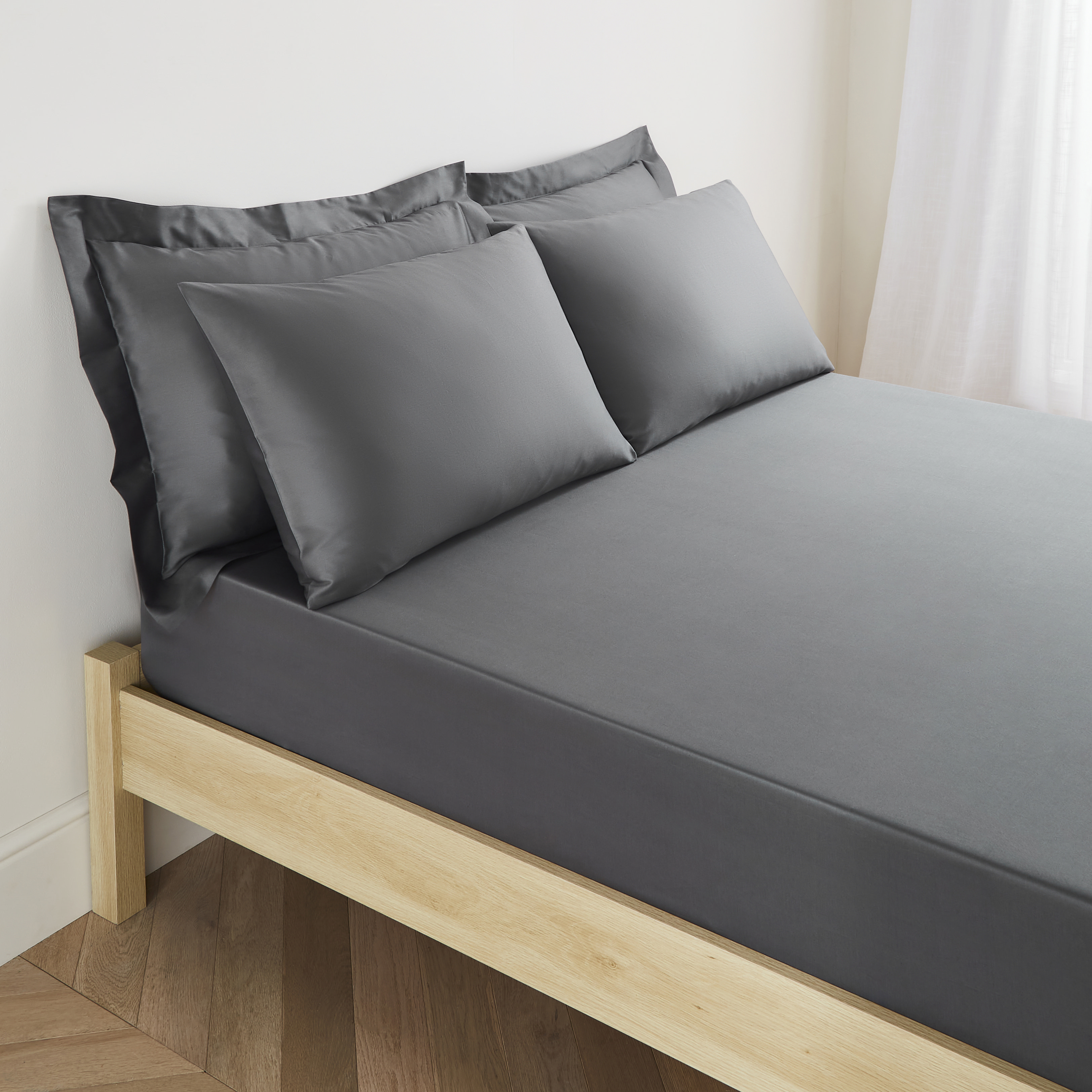 Charcoal Fitted Sheet Extra Deep 40cm | MFI