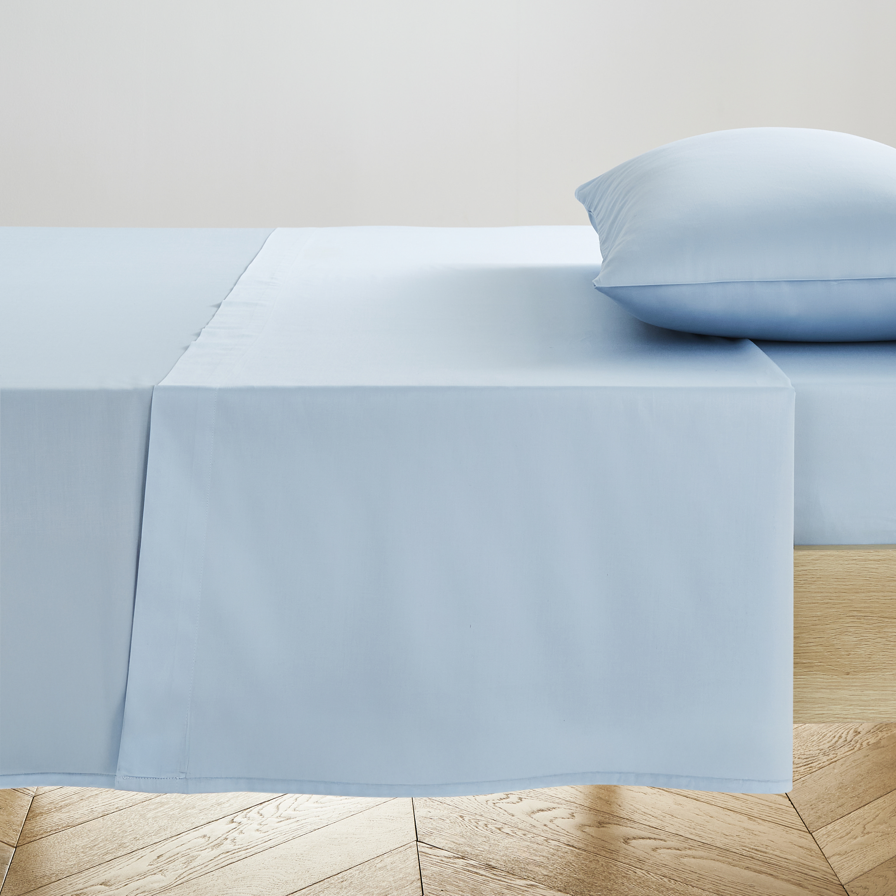 Light Blue Flat Sheet 100% Cotton Sateen Weave | MFI