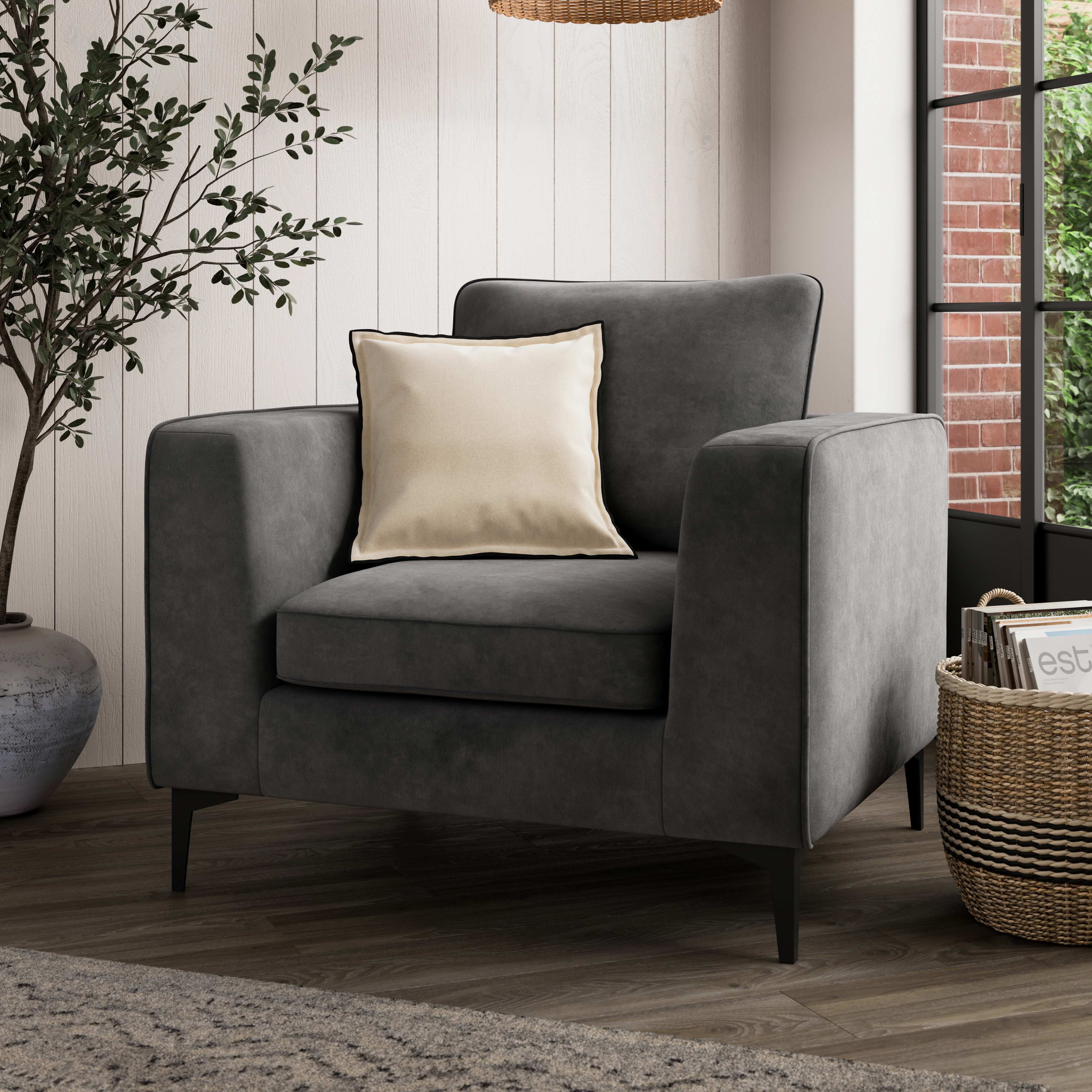 Baxter Graphite Grey Armchair