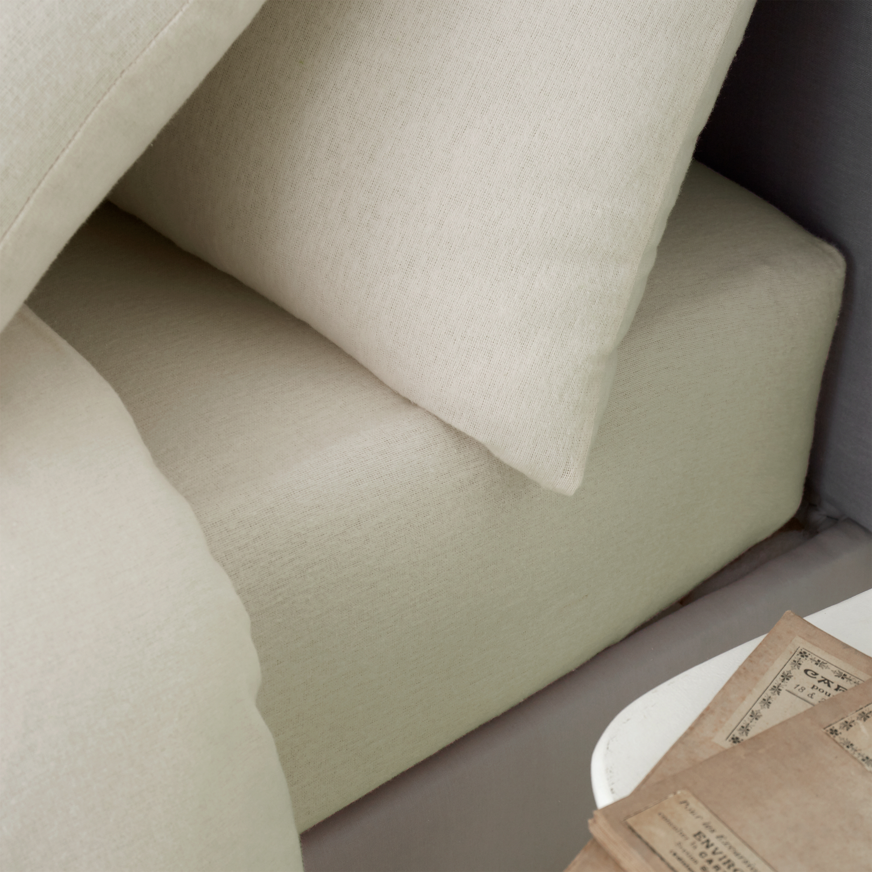 Catherine Lansfield Brushed Cotton Cream Fitted Sheet | MFI