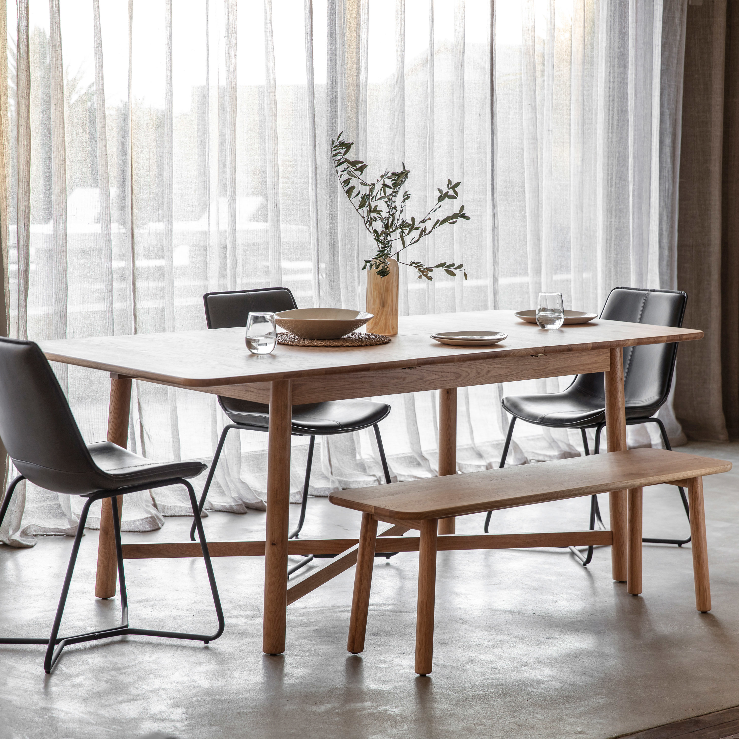 Calder Solid Oak Extendable Dining Table | MFI