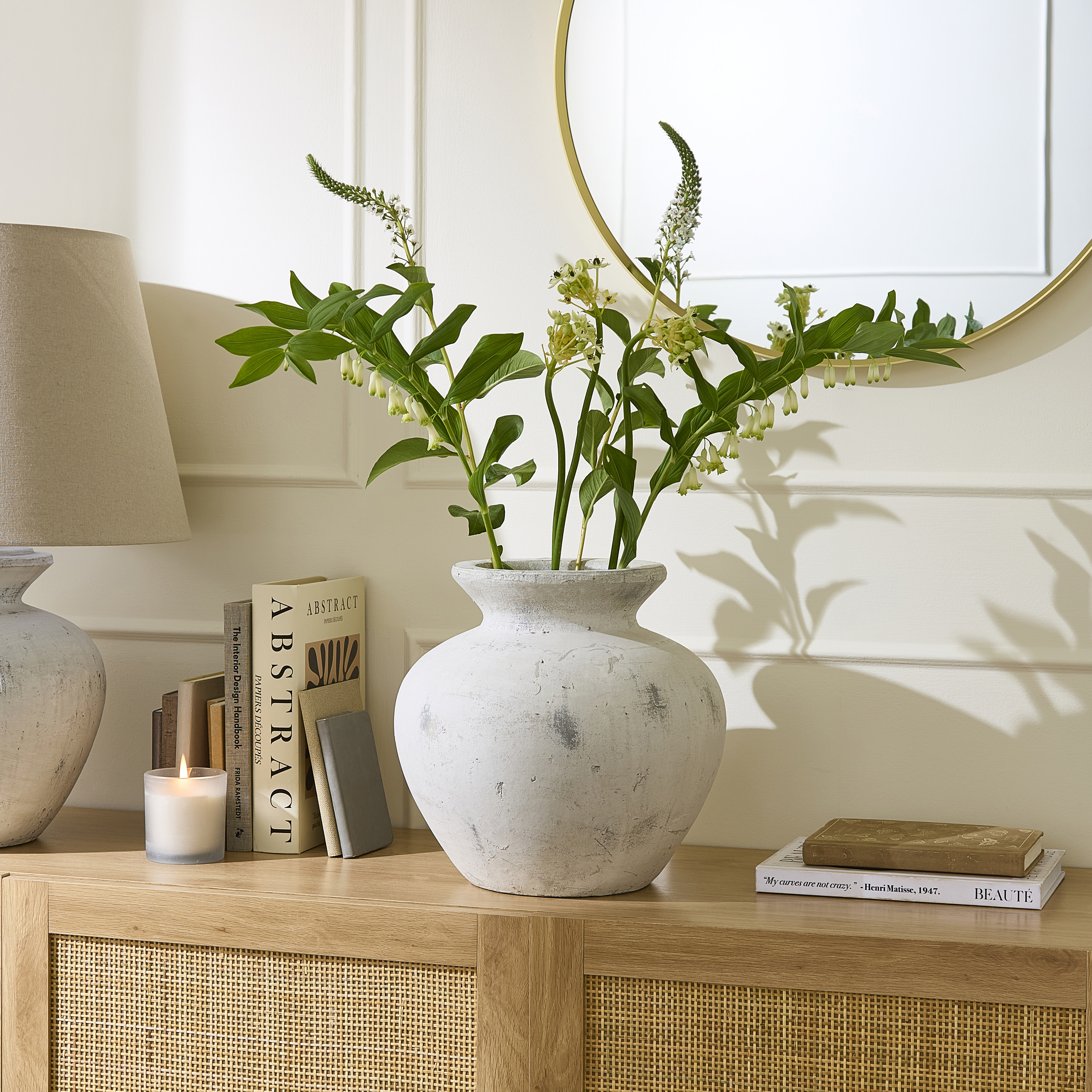 Chania Antique White Ceramic Vase