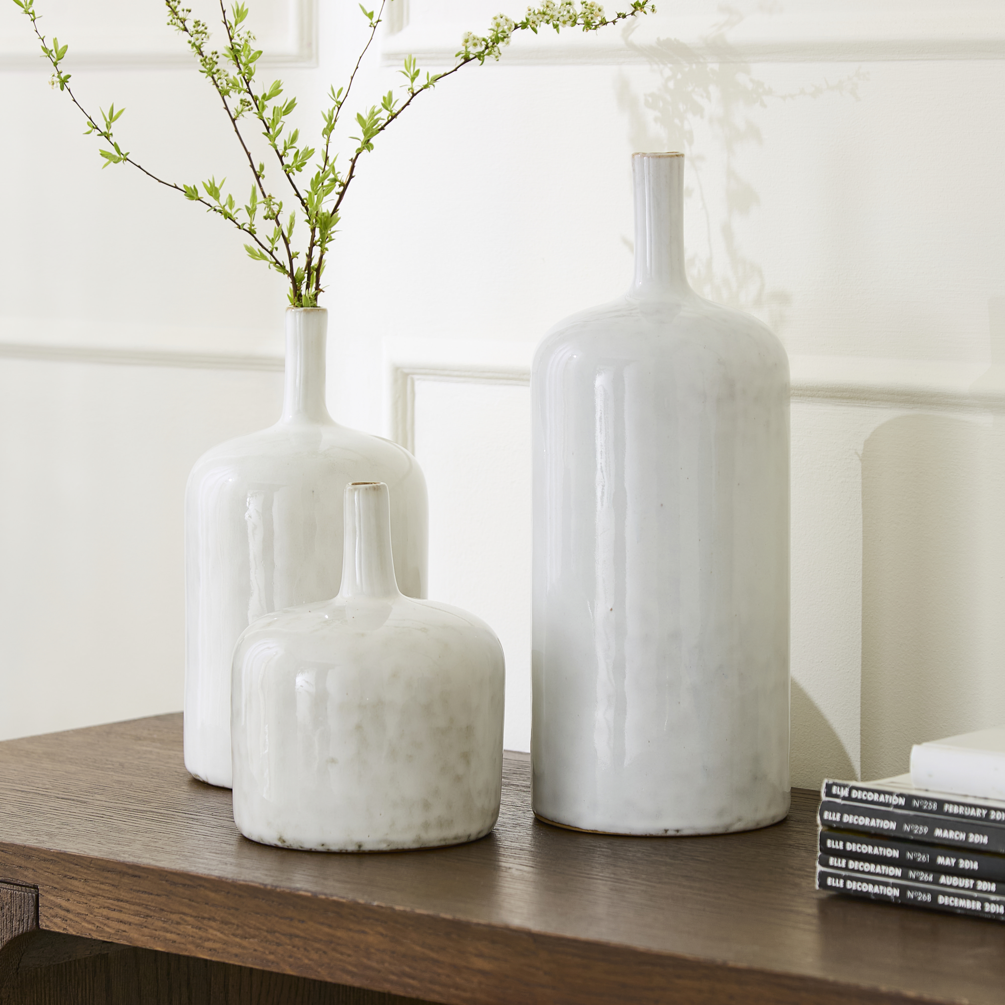 Edessa Natural Ceramic Vases - Set of 3