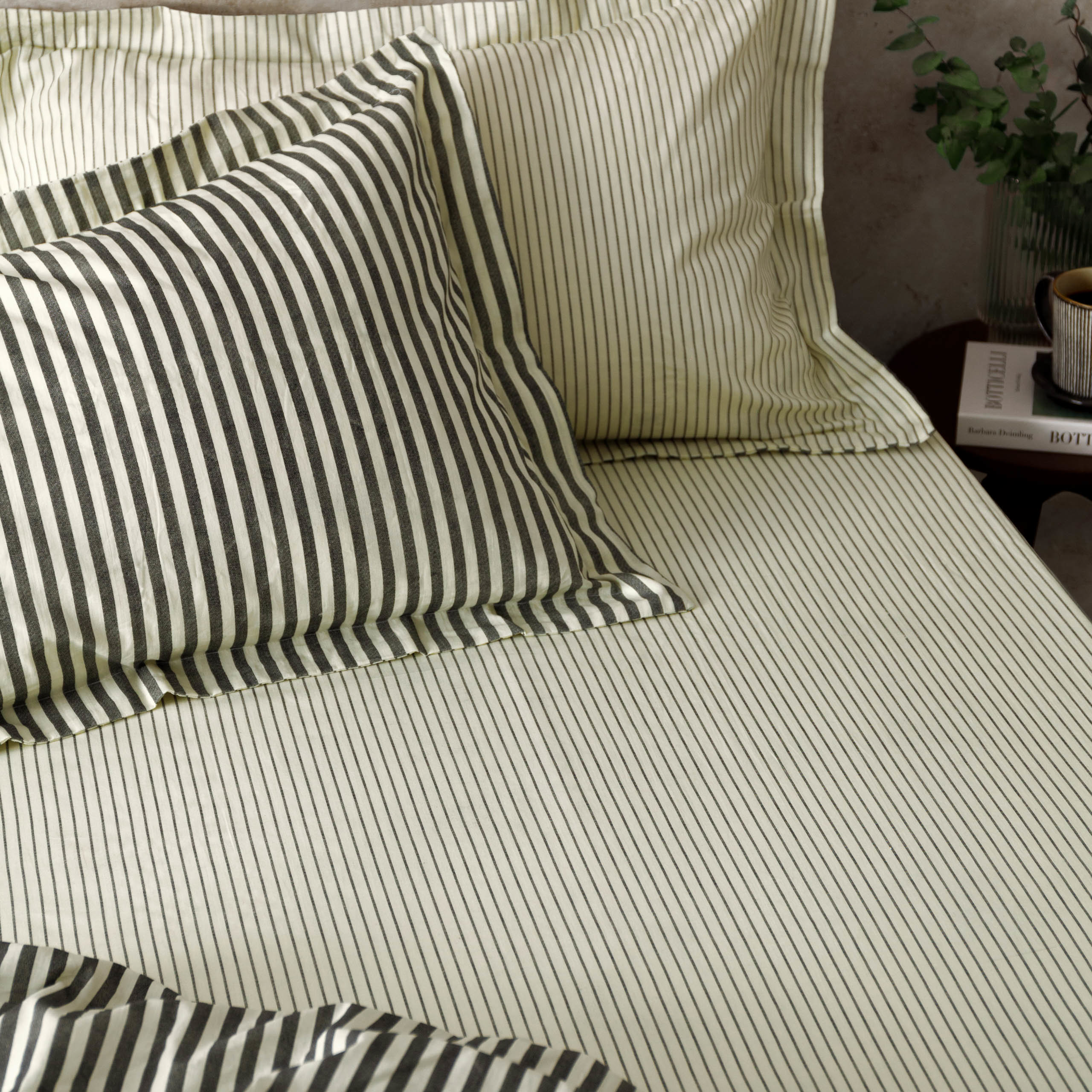 Hebden Barton Black Narrow Striped Fitted Sheet | MFI