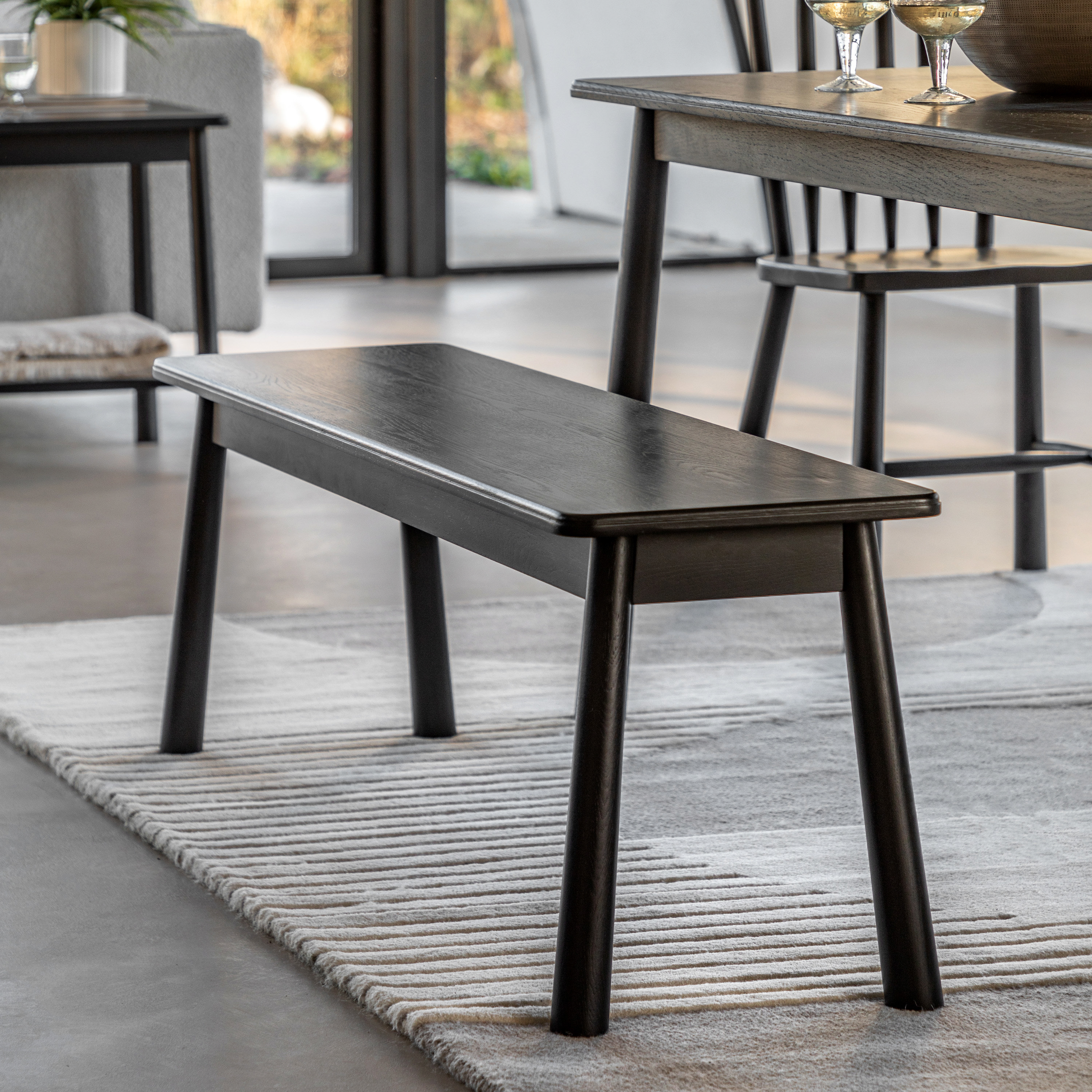 Henley Black Dining Bench | MFI