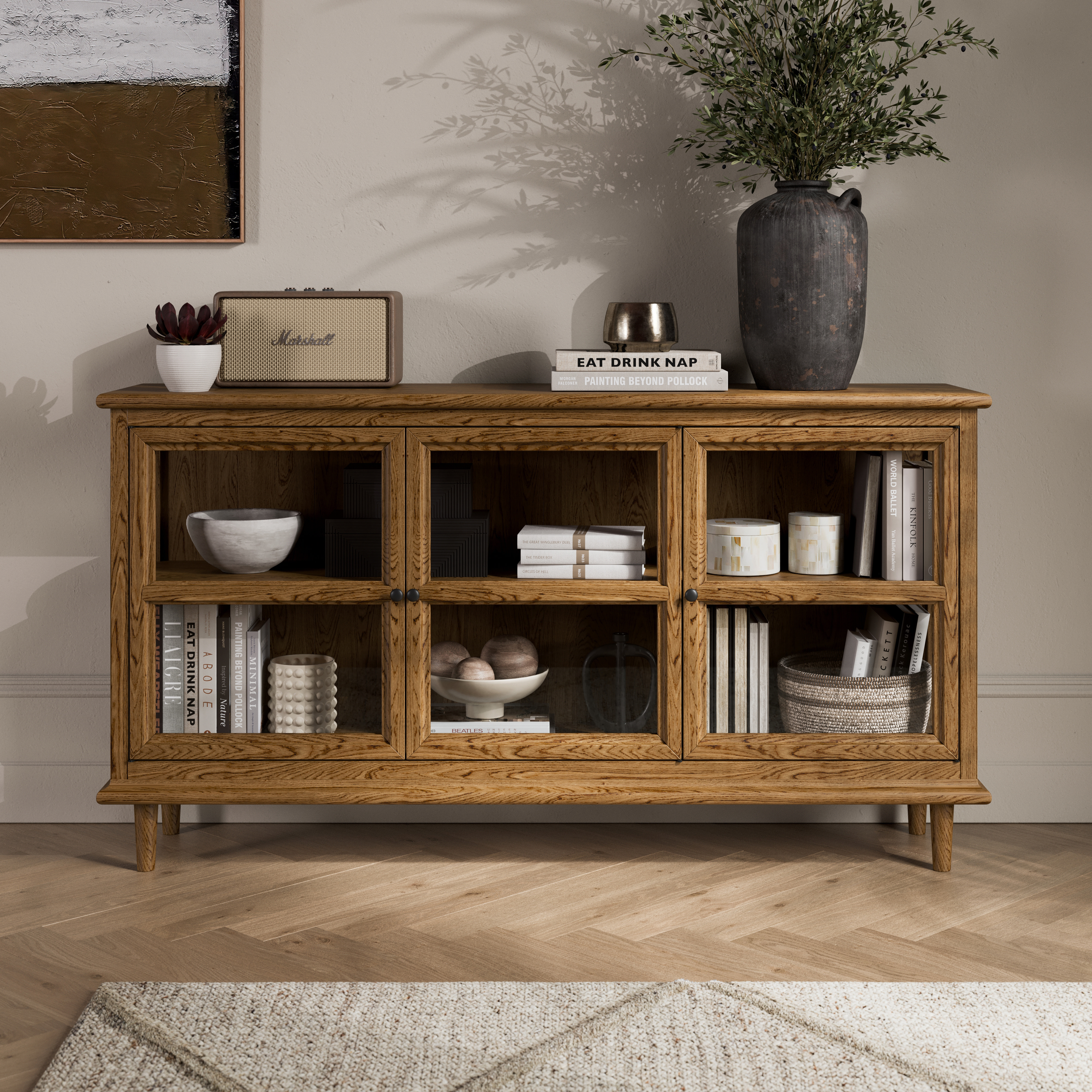 Holcombe Smoked Glass Fronted Sideboard