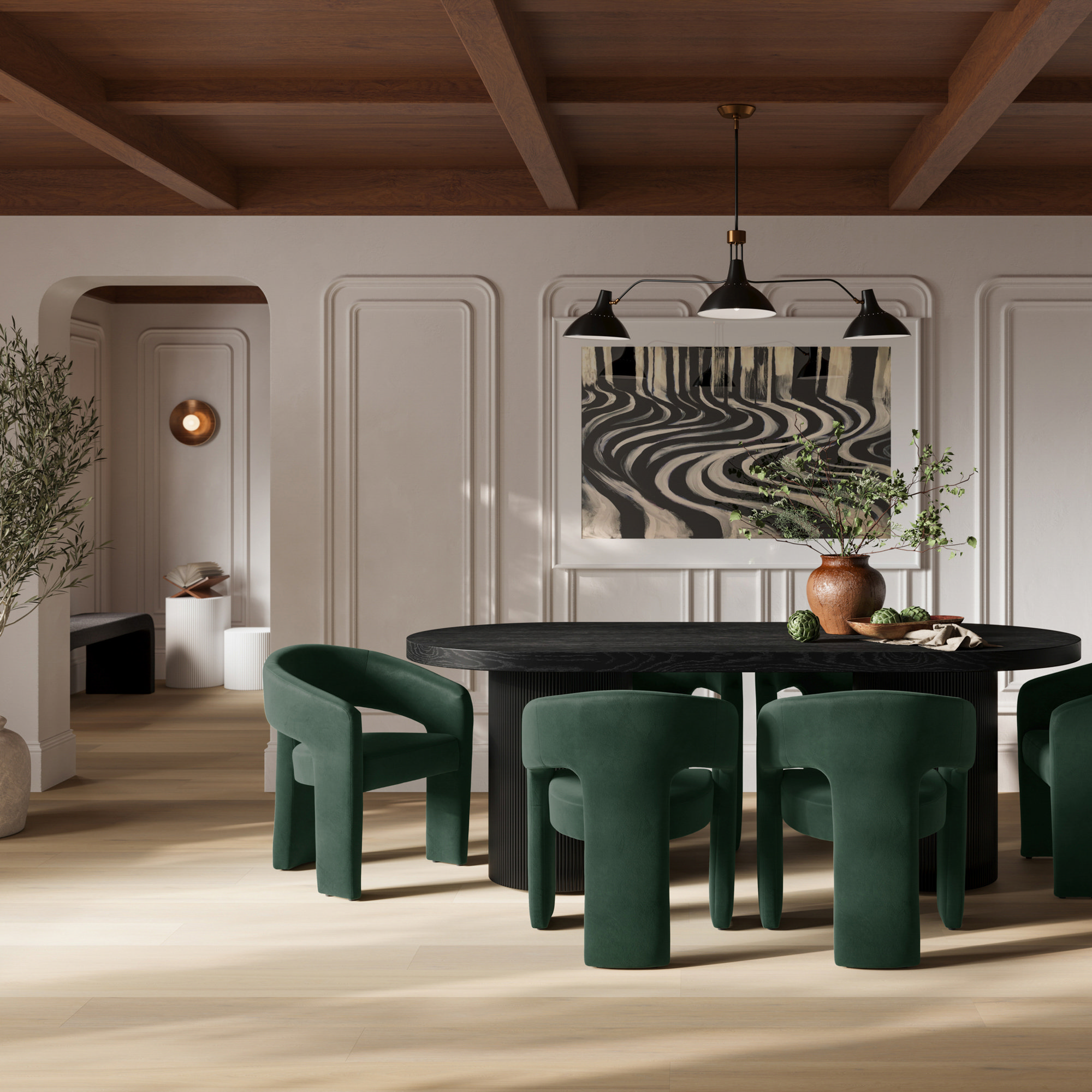 Isla Forest Green Velvet Dining Chair