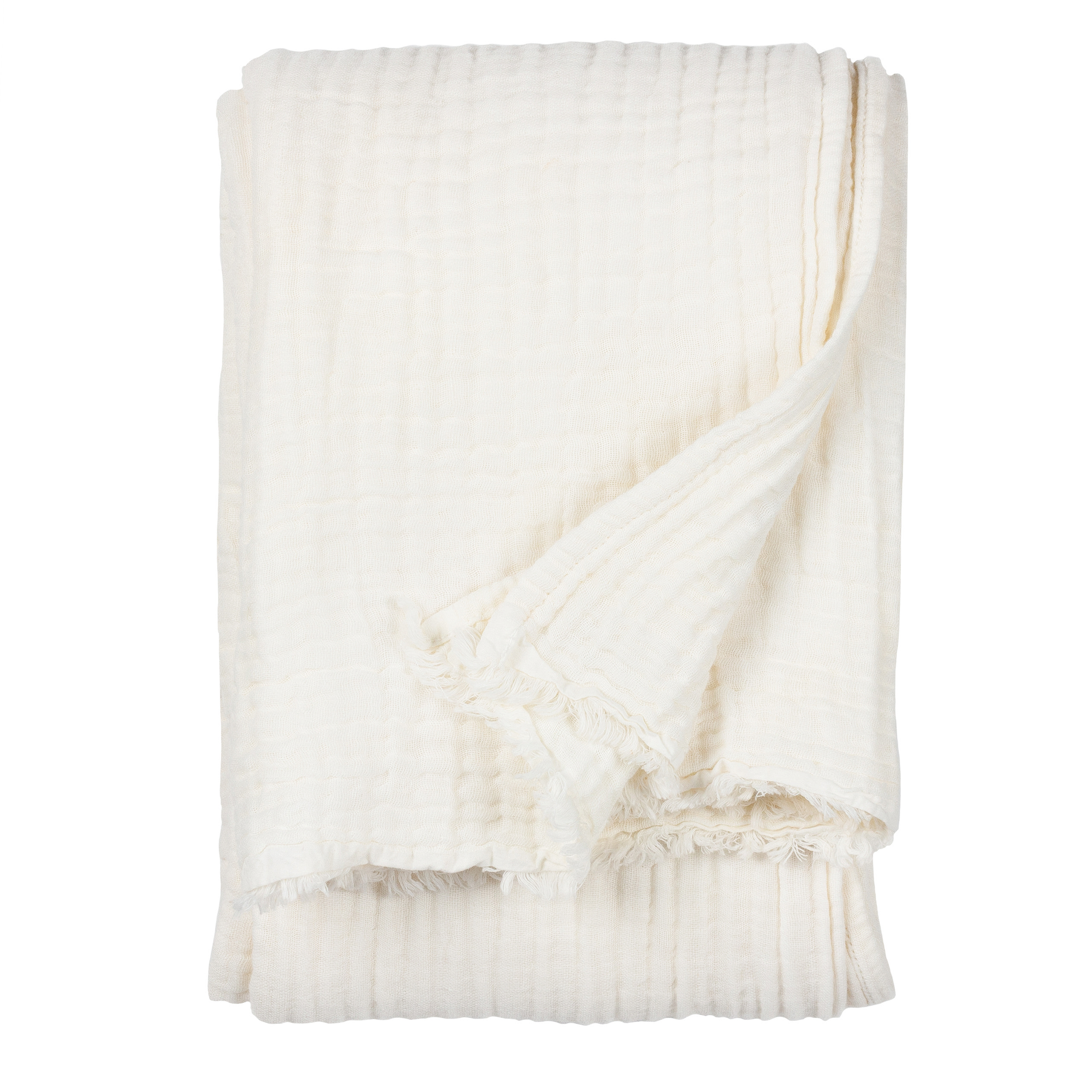 Lark Muslin Cotton Throw - White