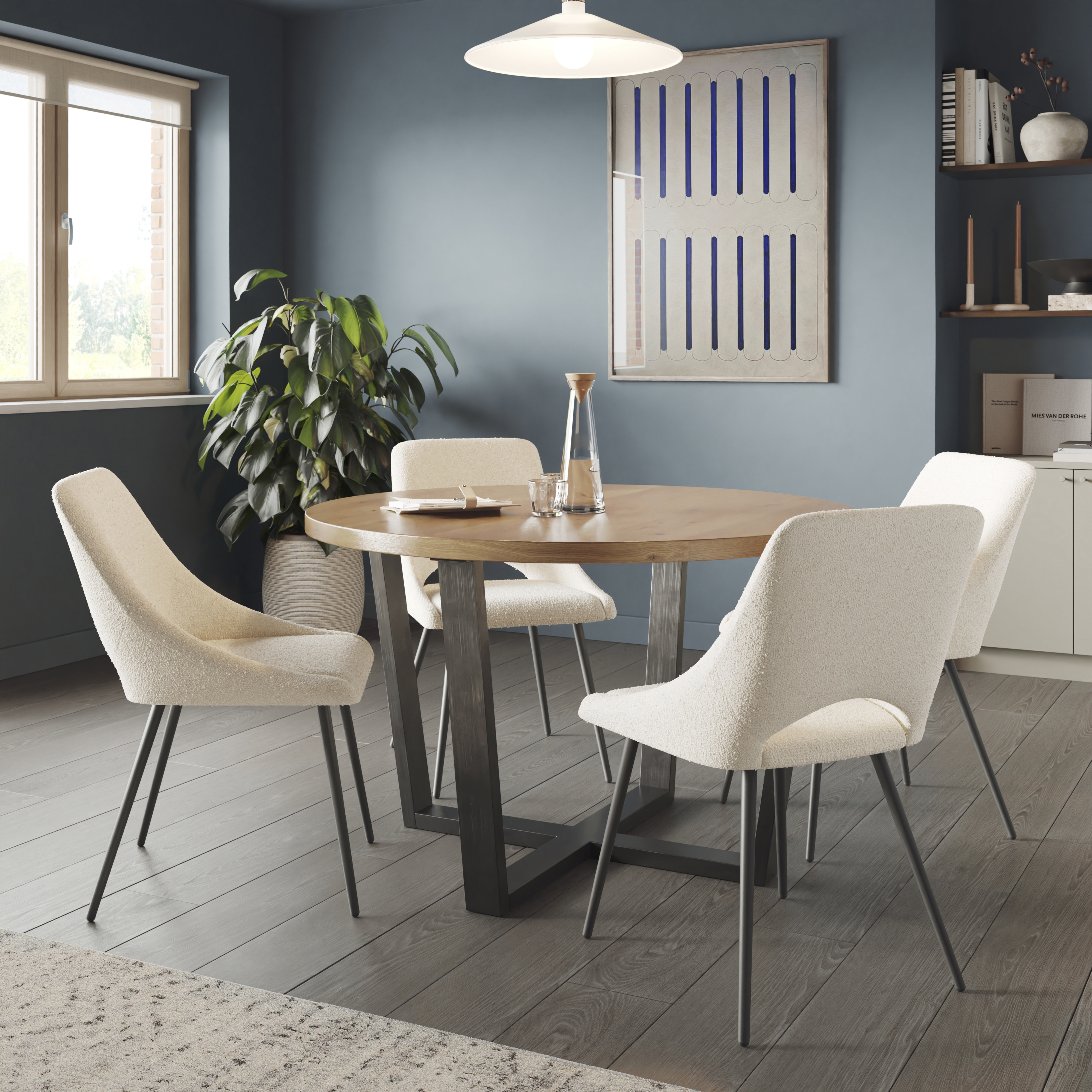Liberty Oak Solid Wood Round Dining Table