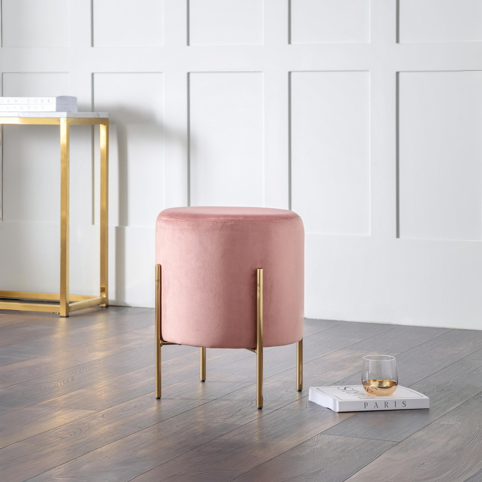 Pink Lilly Velvet Stool | MFI