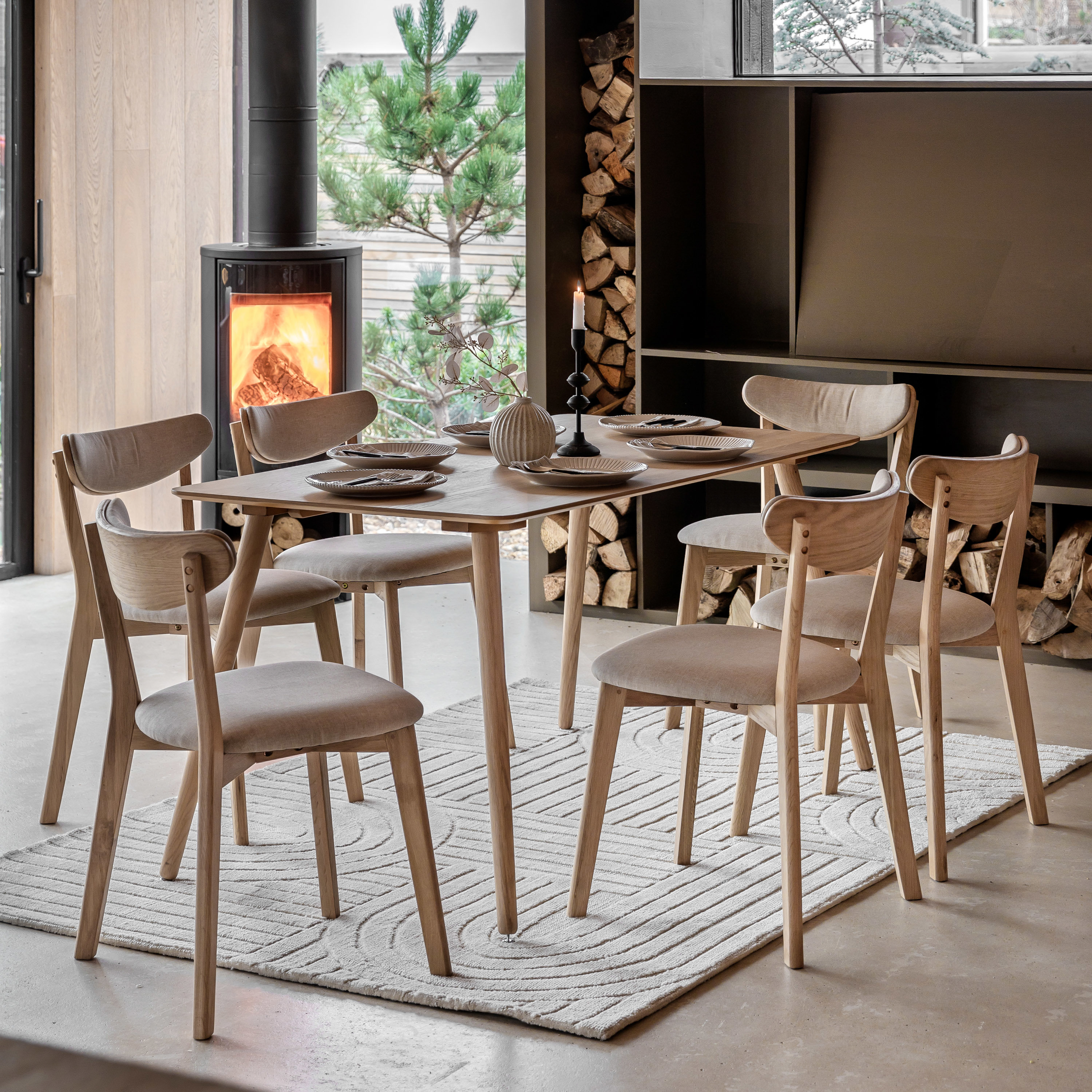 Lostock Natural Contemporary Dining Table | MFI