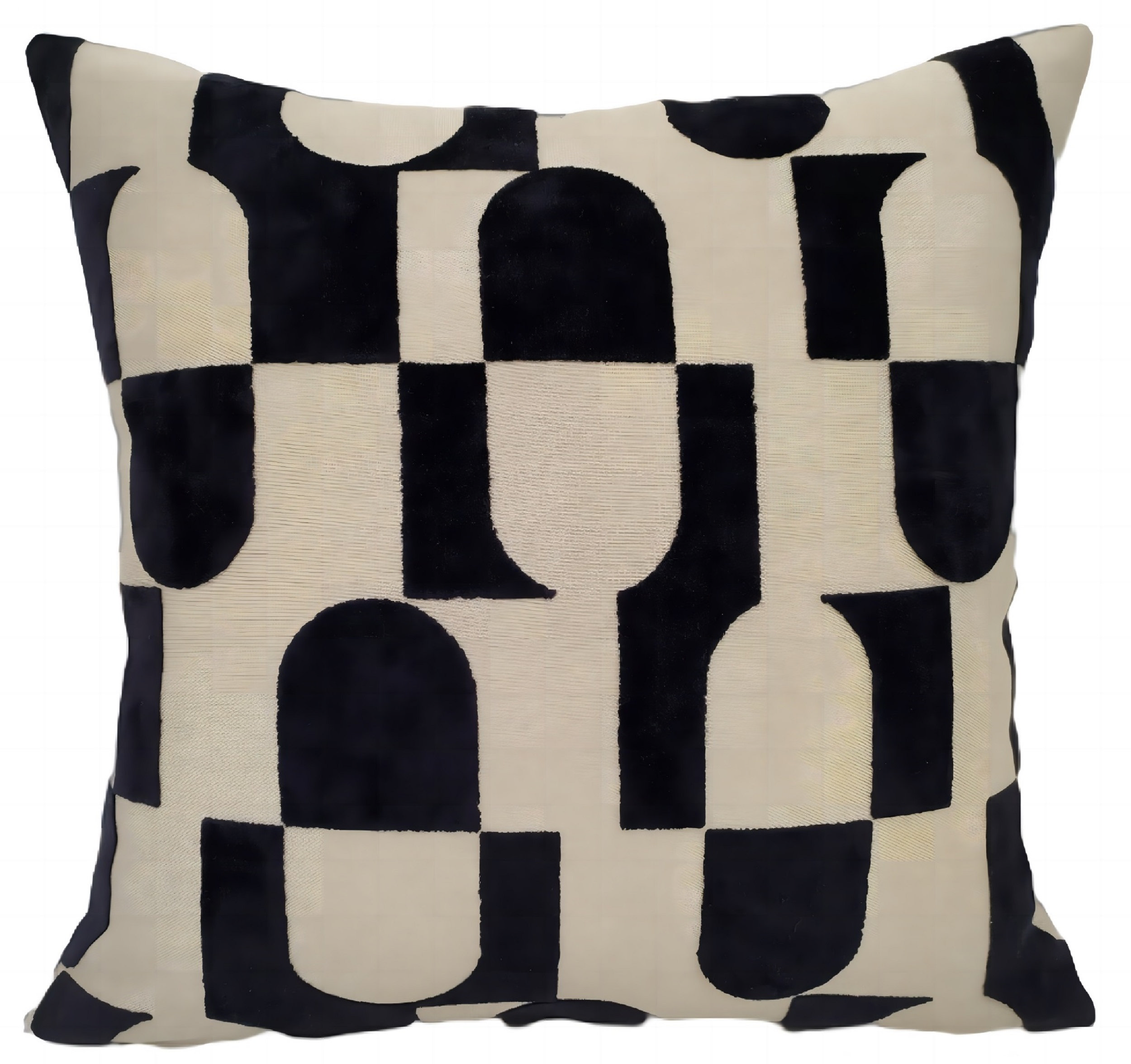 Black Luxury Daphne Cut Cushions - 43cm x 43cm | MFI