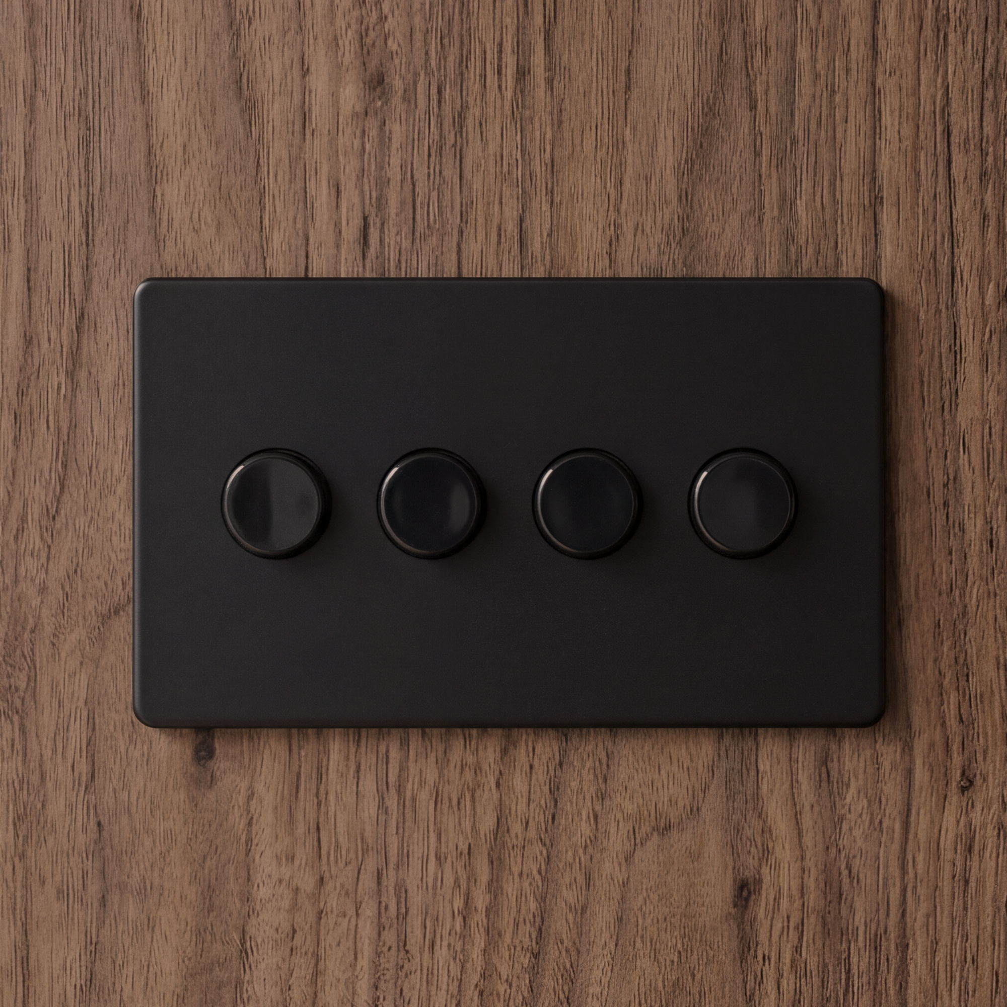Lyss 4 Gang LED Dimmer Light Switch - Matt Black | MFI