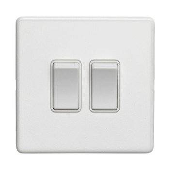 Lyss 10 Amp White 2 Way Double Light Switch | MFI