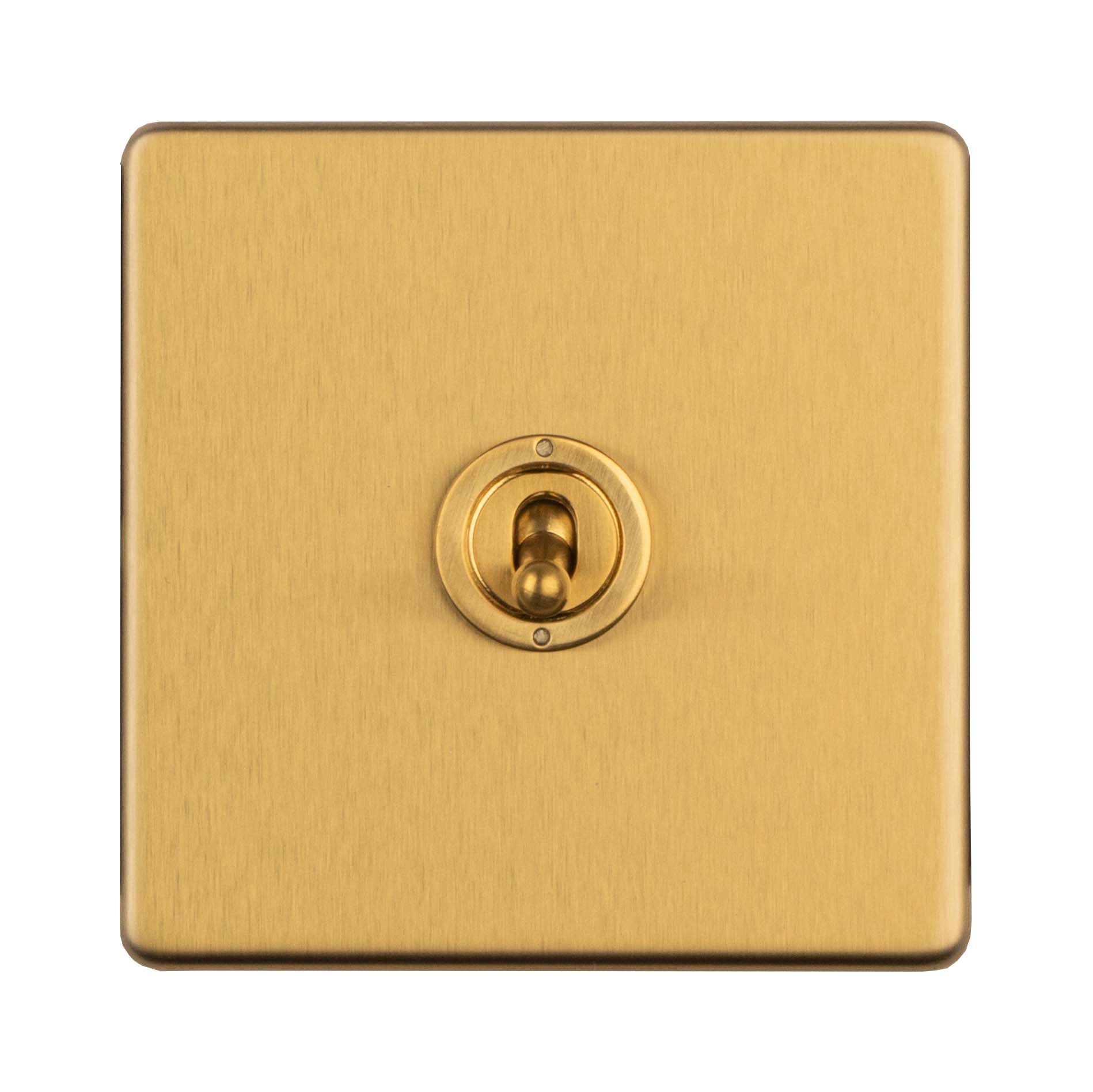 Lyss 20A 2 Way Satin Brass Toggle Single Light Switch | MFI