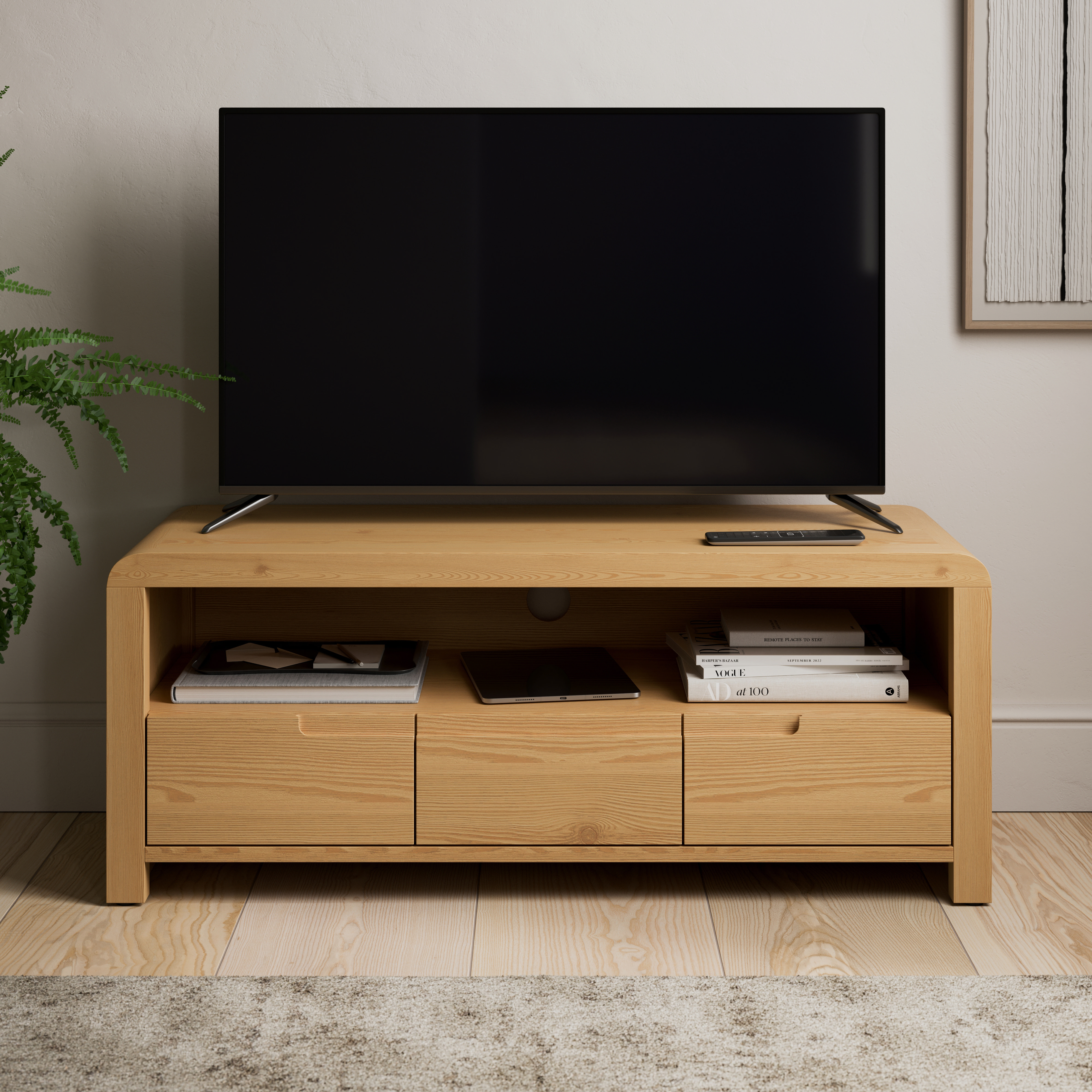 Oslo Solid Oak Wood TV Unit